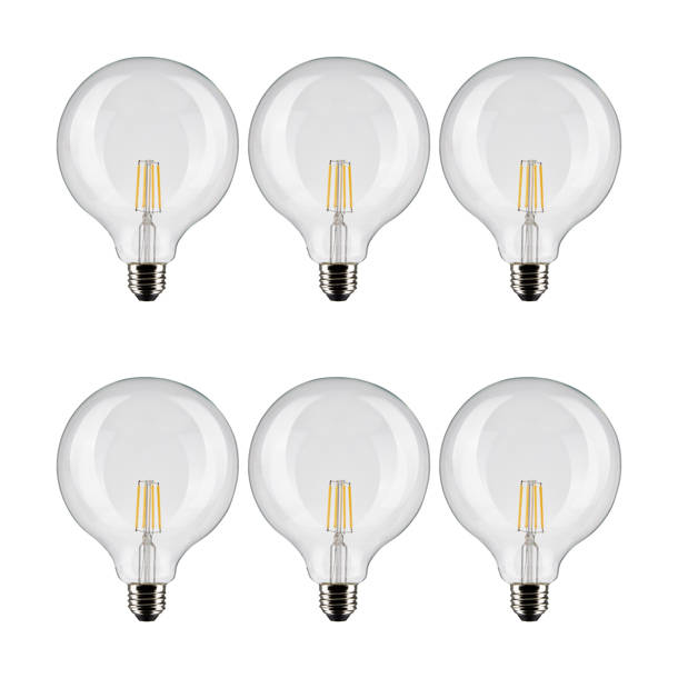 Satco 8 Watt (100 Watt Equivalent), G40 LED, Dimmable Light Bulb, E26/Medium (Standard) Base ...